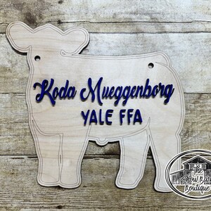 Show Steer Stall Sign, Wood Livestock Show Sign With 3D Raised Letters ...