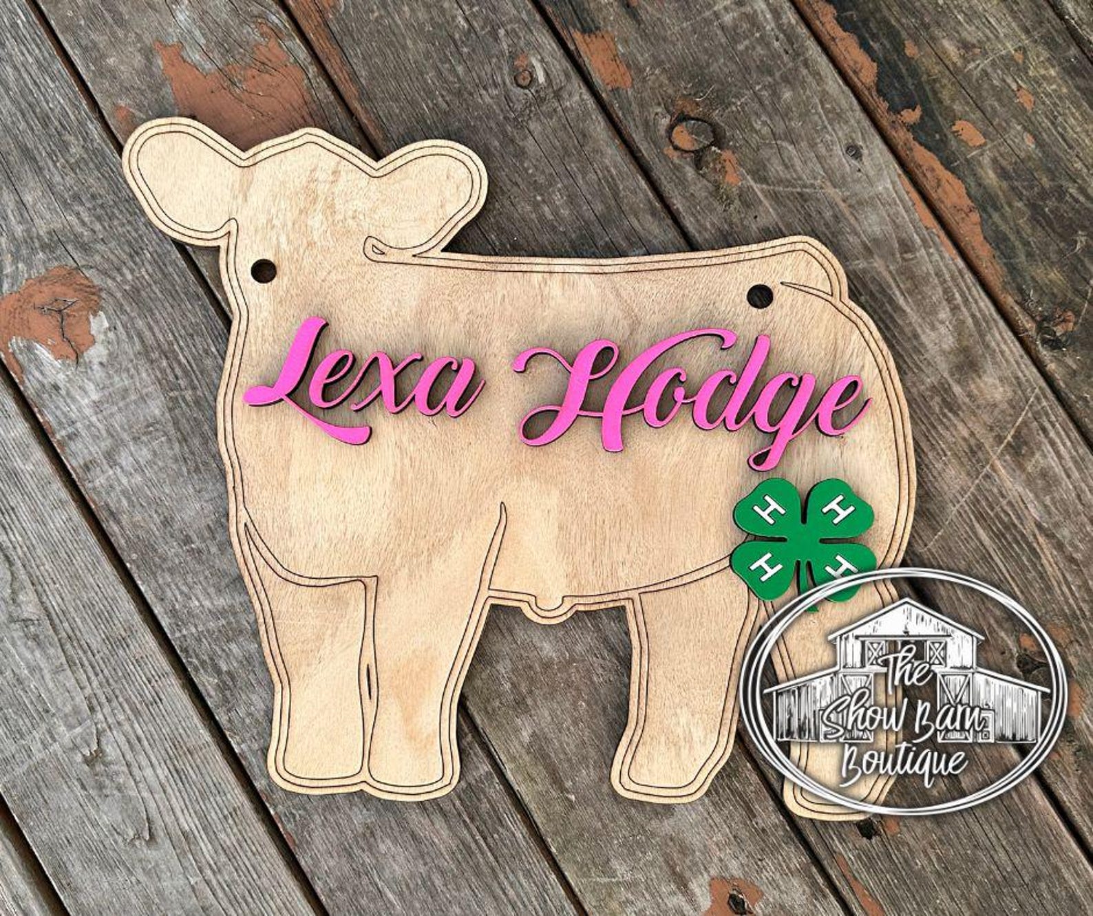 Show Steer Stall Sign, Wood Livestock Show Sign With 3D Raised Letters ...