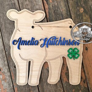 Show Heifer Stall Sign, Wood Livestock Show Sign With 3D Raised Letters ...