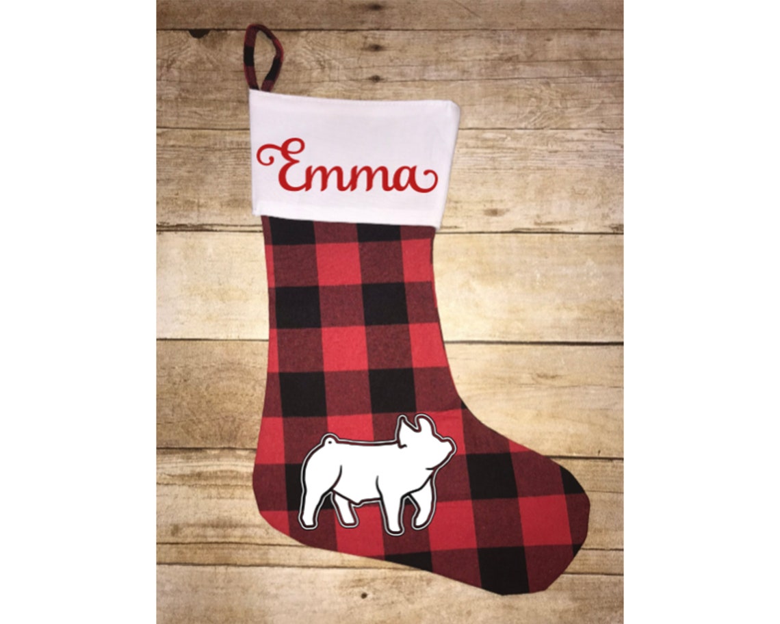 Show Pig Stocking, Farm Pig Stocking, Personalized Show Pig Christmas ...