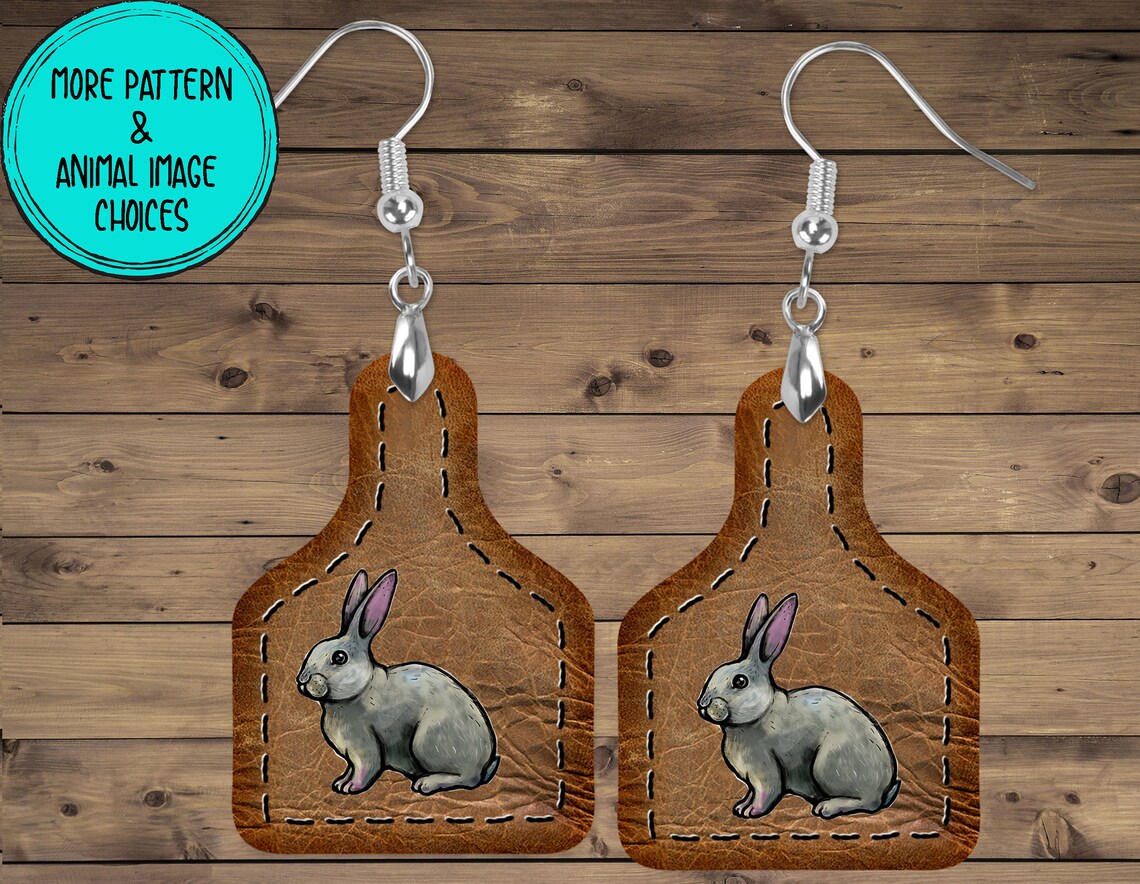 Show Rabbit Earrings Ear Tag Shape Rabbit Jewelry Lop - Etsy