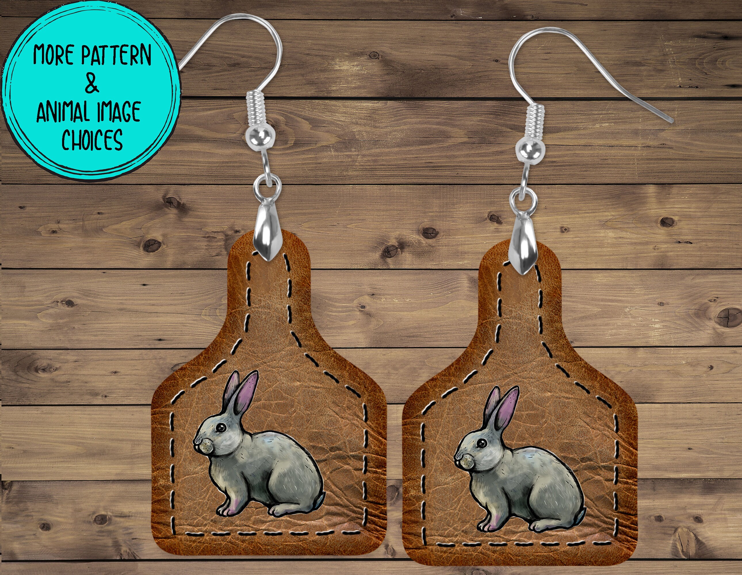Show Rabbit Earrings, Ear Tag Shape, Rabbit Jewelry, Lop Eared, Show ...