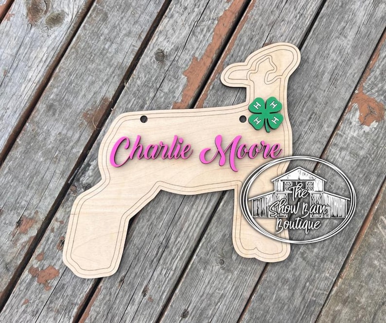 Show Lamb Pen Sign, Wood Livestock Show Sign With 3D Raised Letters ...