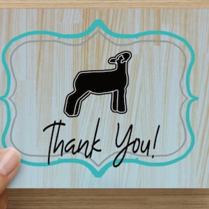 Show Lamb, Show Sheep, Lamb Thank You Card, Show Lamb Card, Lamb Buyer ...
