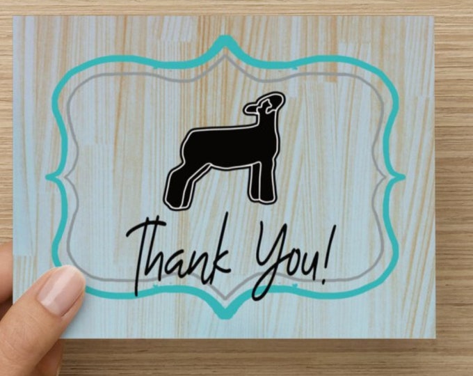 Show Lamb, Show Sheep, Lamb Thank You Card, Show Lamb Card, Lamb Buyer ...