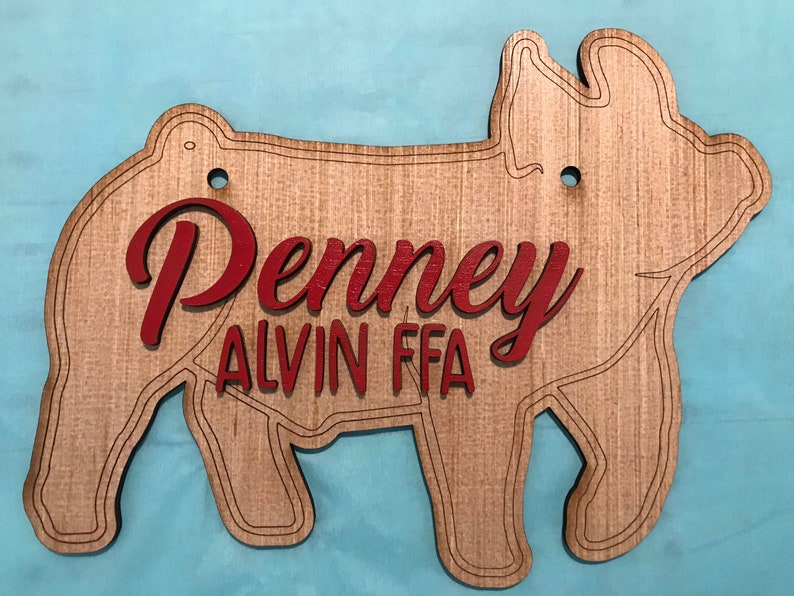 Show Pig Stall Sign Wood Livestock Show Sign with 3D Raised | Etsy