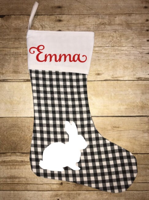Rabbit Christmas Stocking Personalized Show Rabbit Stocking - Etsy