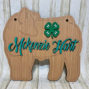 Show Steer Stall Sign, Wood Livestock Show Sign With 3D Raised Letters ...