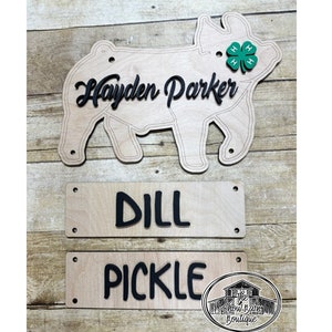 Show Pig Stall Sign With Hanging Name Plate, Wood Livestock Show Sign ...