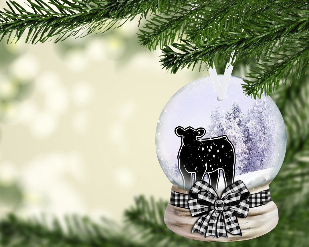 Personalized Show Heifer Christmas Ornament, Snow Globe Ornament, Show ...