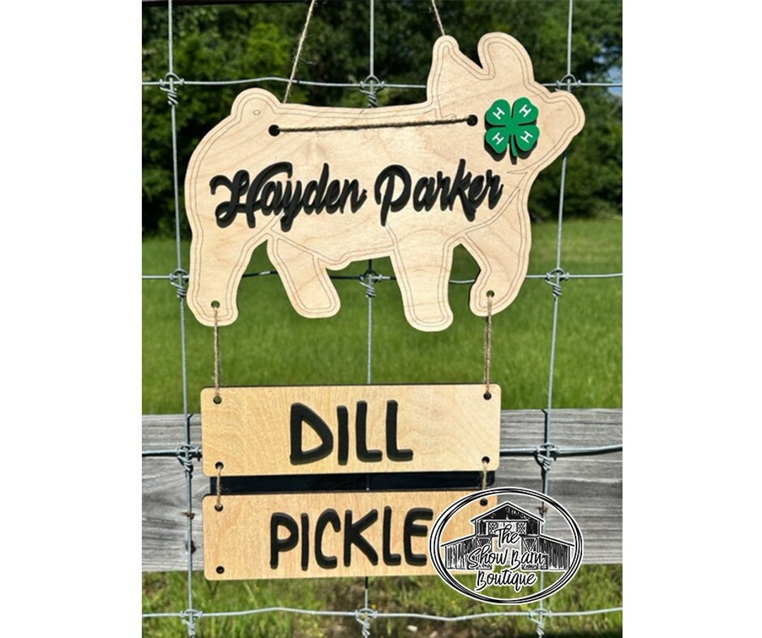 Show Pig Stall Sign With Hanging Name Plate, Wood Livestock Show Sign ...
