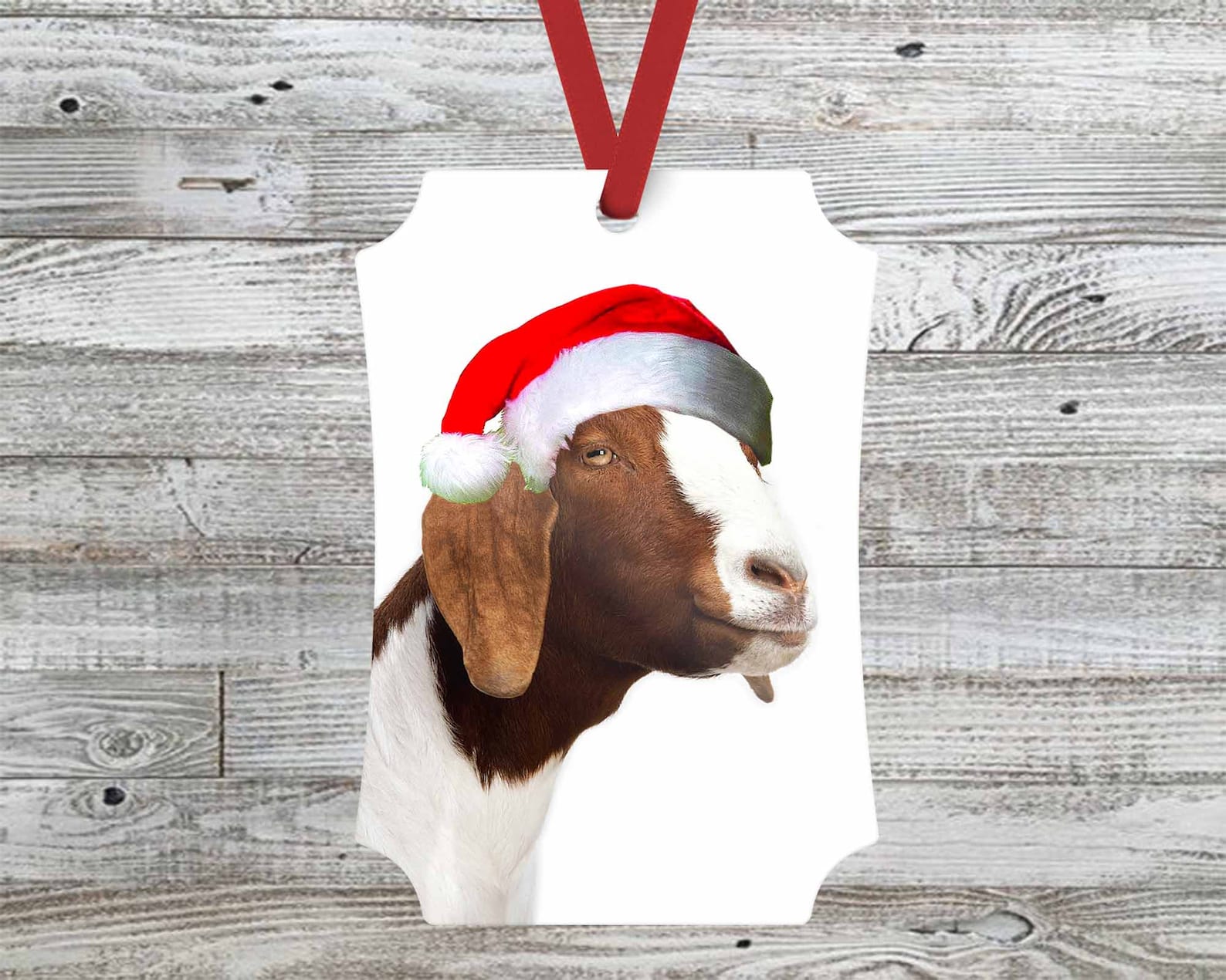 Personalized Goat Christmas Ornament Goat With Santa Hat - Etsy