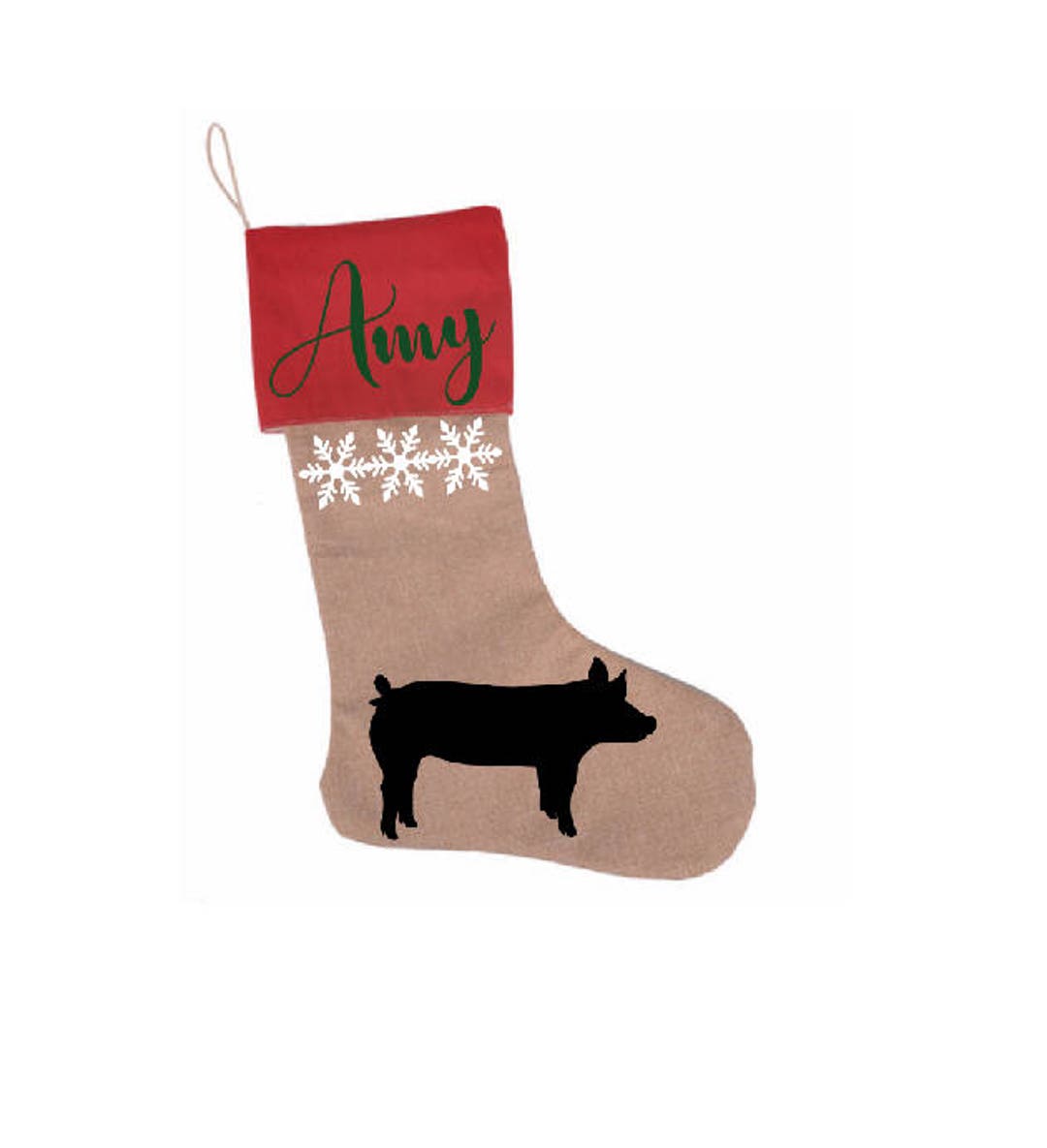 Show Pig Christmas Stocking, Show Pig Gift, Show Pig Christmas, Show ...