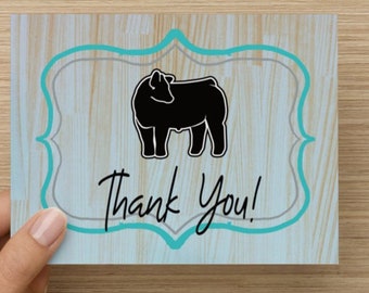 Show Cattle Thank You Card Brahma Cow Show Steer 4H Buyer | Etsy