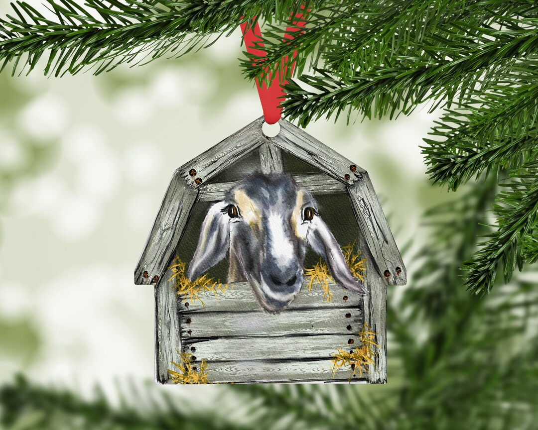 Personalized Show Goat Christmas Ornament, Rustic Country Barn Ornament ...