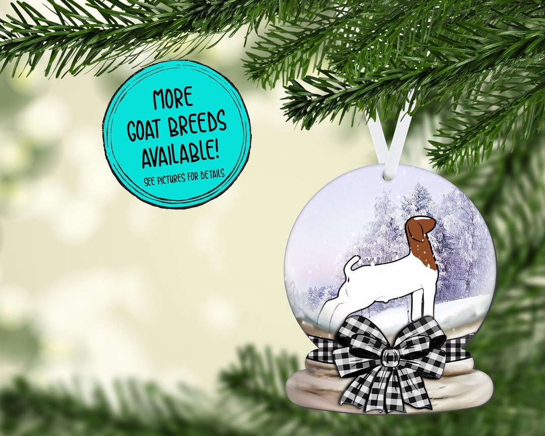 Show Goat Christmas Ornament, Personalized Goat Ornament, 4H Goat Snow ...