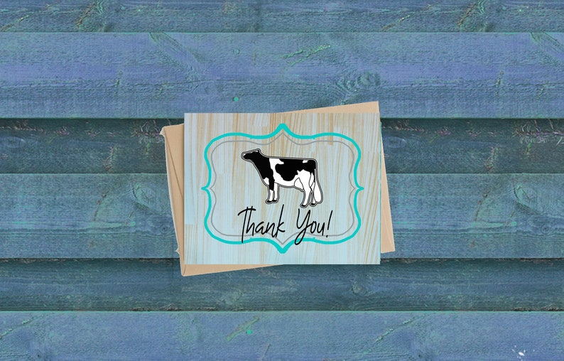 Holstein Cow, Dairy Cattle, Show Steer Thank You Cards for Kid's 4-H ...