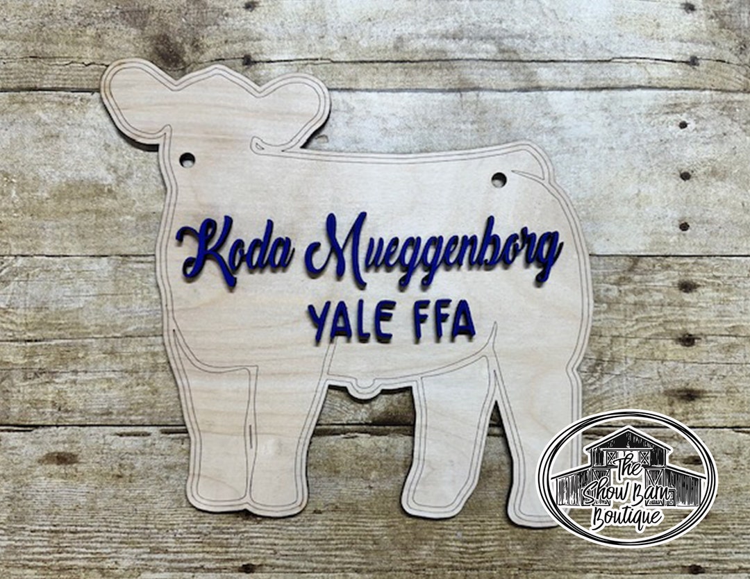 Show Steer Stall Sign, Wood Livestock Show Sign With 3D Raised Letters ...
