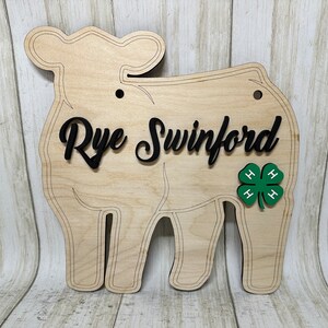 Show Heifer Stall Sign, Wood Livestock Show Sign With 3D Raised Letters ...