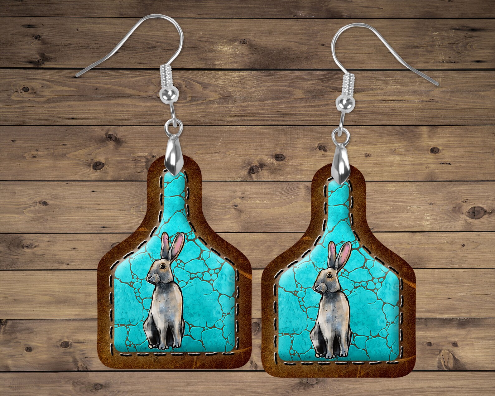 Show Rabbit Earrings Ear Tag Shape Rabbit Jewelry Lop - Etsy