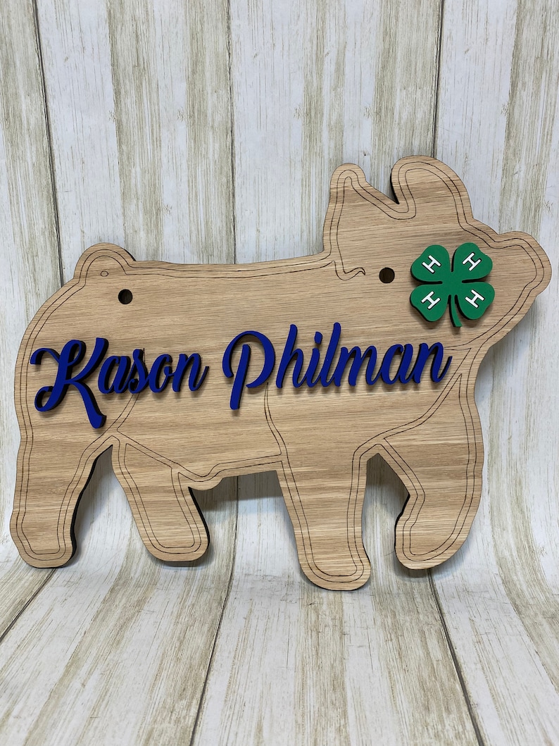 Show Pig Stall Sign Wood Livestock Show Sign With 3D Raised - Etsy