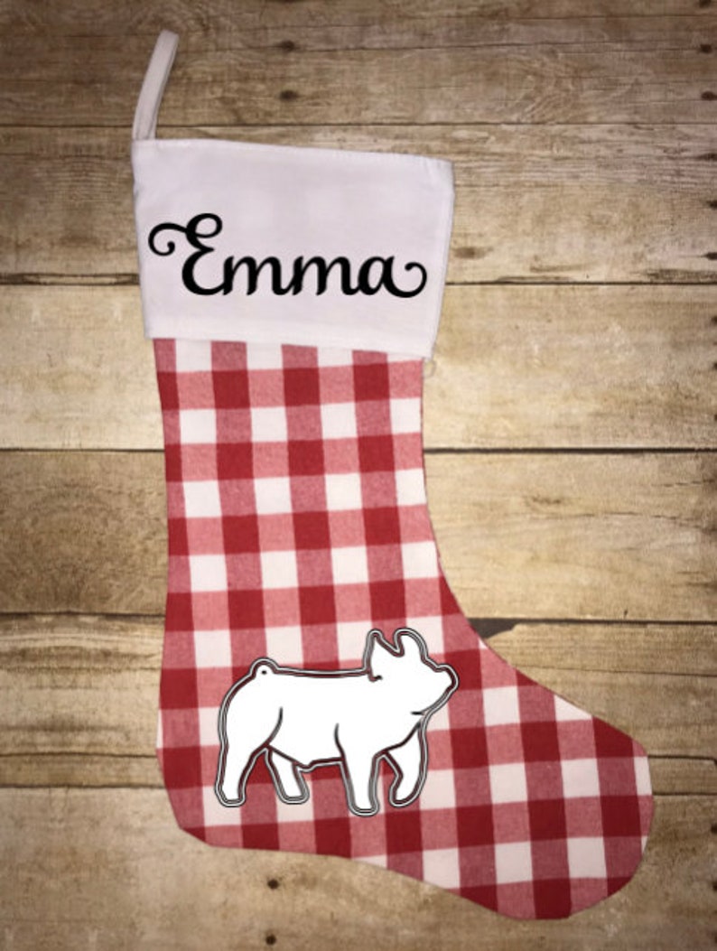 Show Pig Stocking, Farm Pig Stocking, Personalized Show Pig Christmas ...