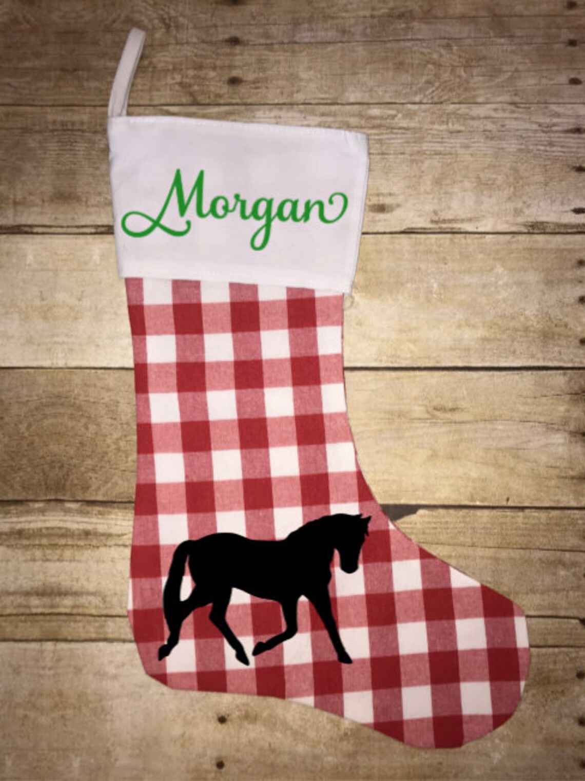 Horse Christmas Stocking, Quarter Horse Stocking, Personalized Trotting ...