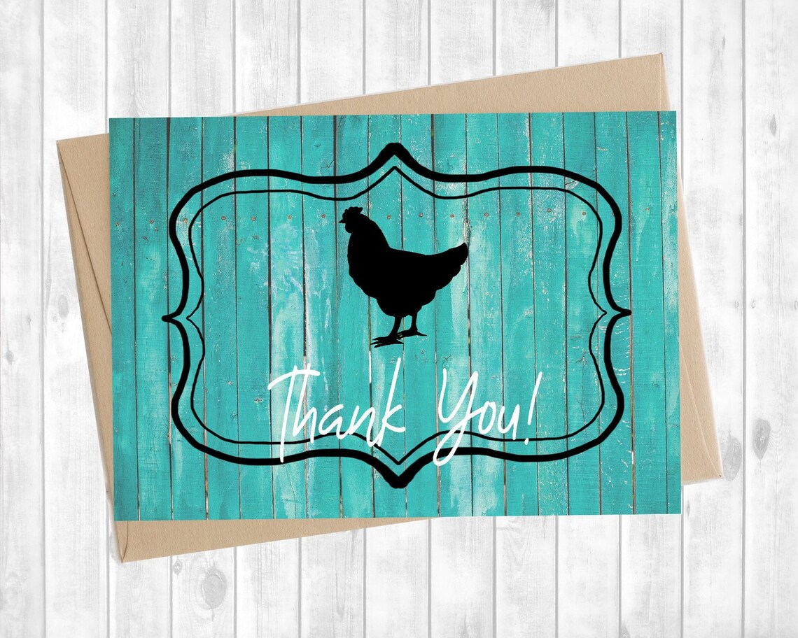 Chicken Thank You Card Show Chicken Note Card Rooster - Etsy