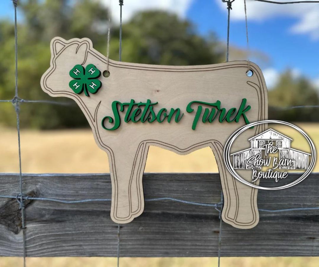 Bucket Calf Stall Sign, 4H Show Calf Wood Pen Sign, Show Steer ...