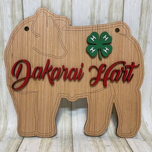 Show Steer Stall Sign, Wood Livestock Show Sign With 3D Raised Letters ...