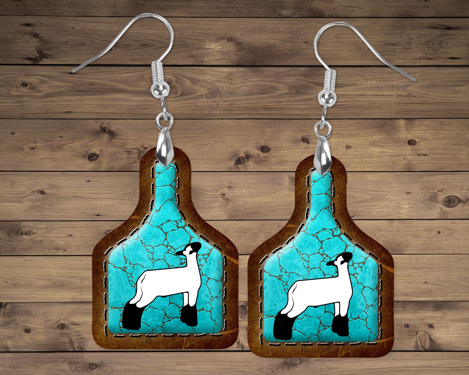 Show Lamb Earrings Sheep Ear Tag Shaped Sheep Jewelry FFA - Etsy