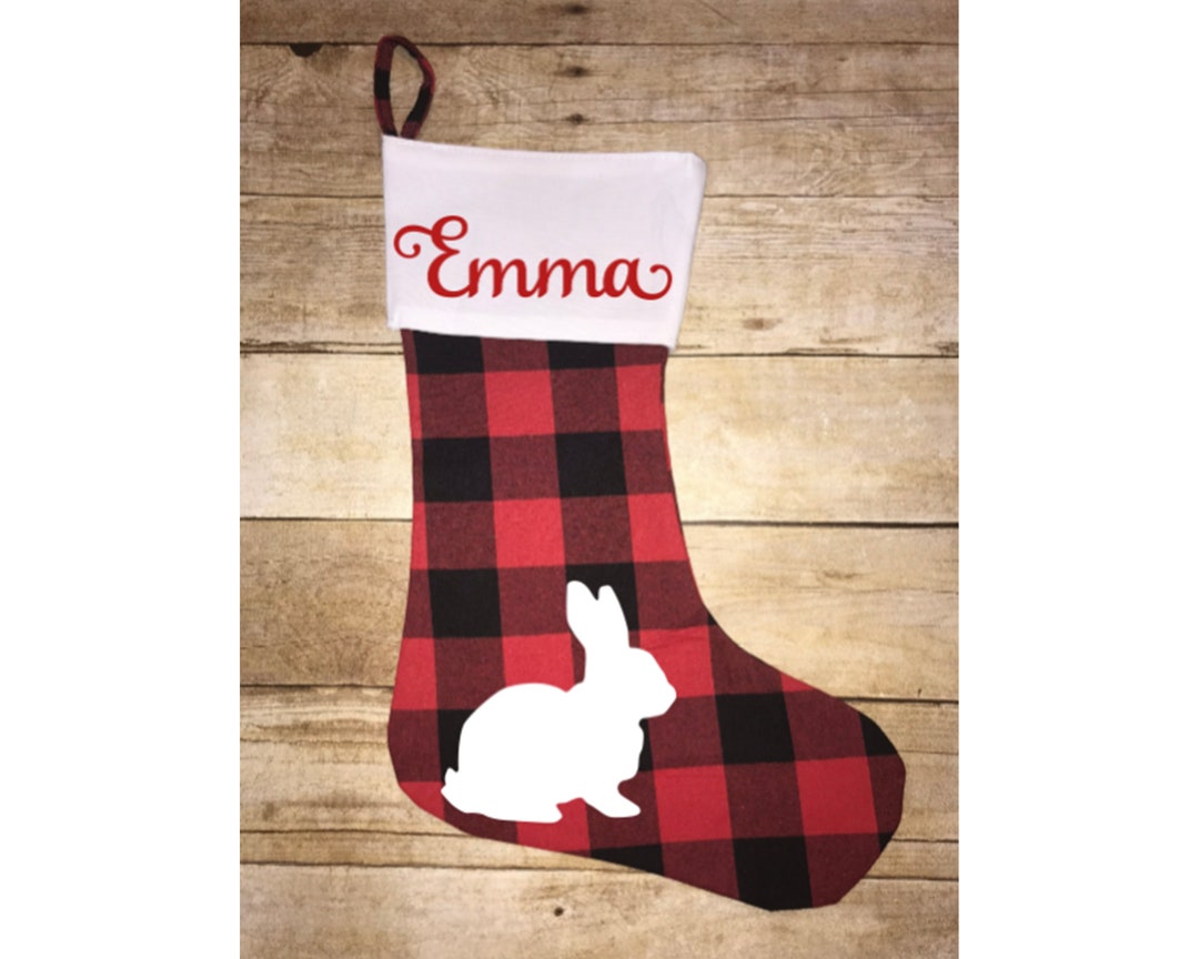 Rabbit Christmas Stocking, Personalized Show Rabbit Stocking, Rabbit ...