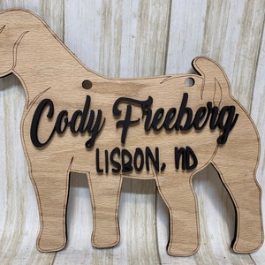 Show Goat Pen Sign, Wood Livestock Show Sign With 3D Raised Letters ...