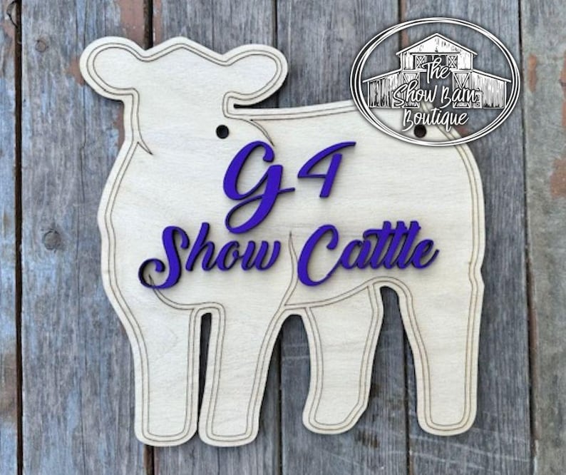 Show Heifer Stall Sign, Wood Livestock Show Sign With 3D Raised Letters ...
