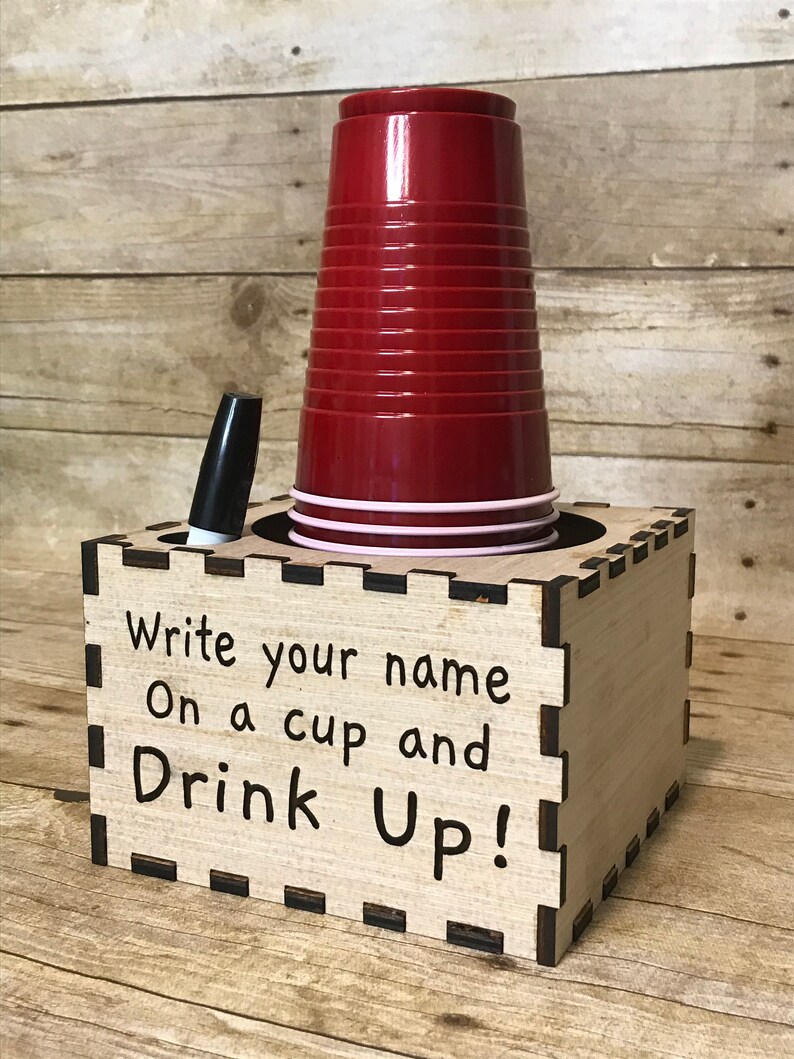 Cup Holder, Wood Red Cup, Personalized Cup Holder, Party Cup Decor ...