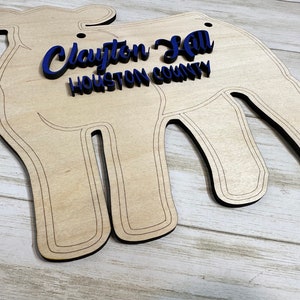 Show Heifer Stall Sign, Wood Livestock Show Sign With 3D Raised Letters ...