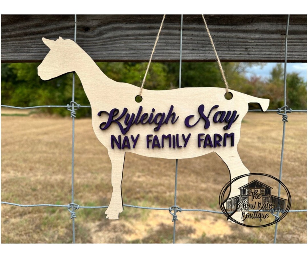 Show Goat Stall Sign, Wood Livestock Show Sign With 3D Raised Letters ...