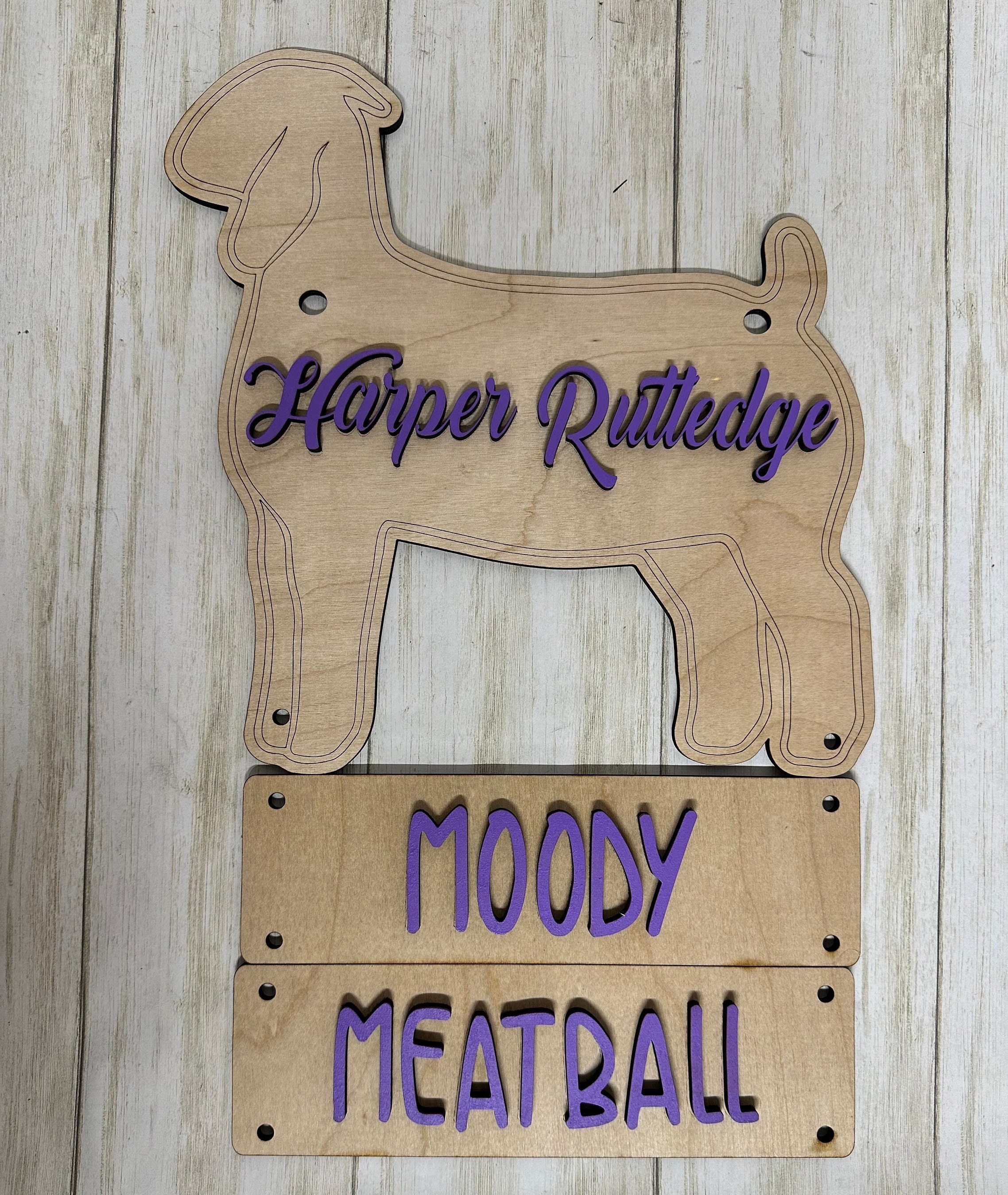 Show Goat Pen Sign With Hanging Name Plate, Wood Livestock Show Sign ...