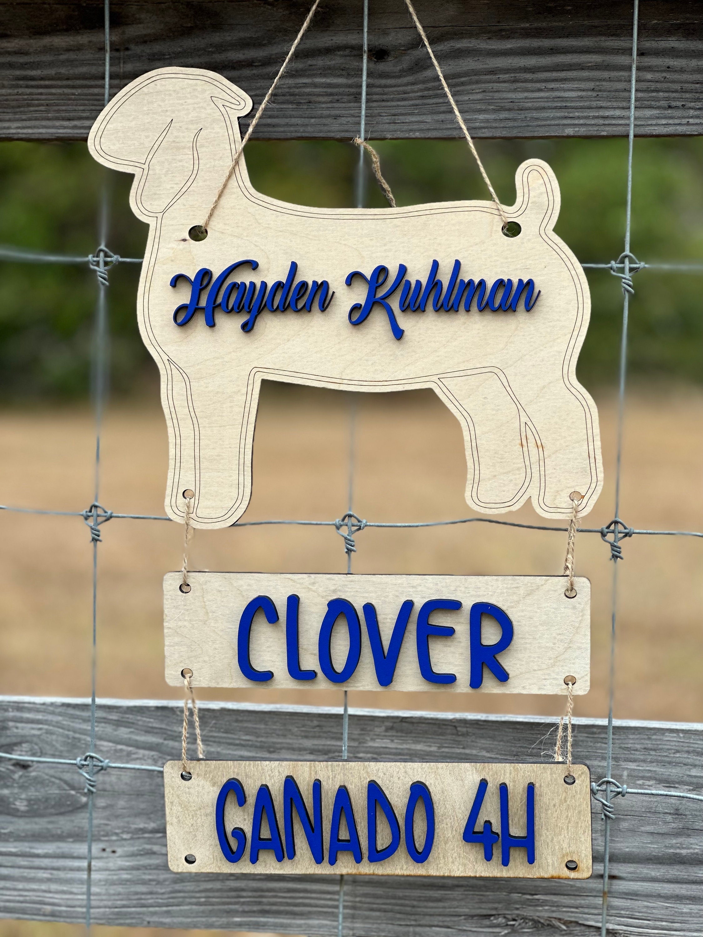 Show Goat Pen Sign With Hanging Name Plate, Wood Livestock Show Sign ...