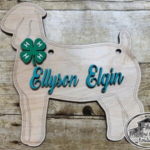 Show Goat Pen Sign With Hanging Name Plate, Wood Livestock Show Sign ...