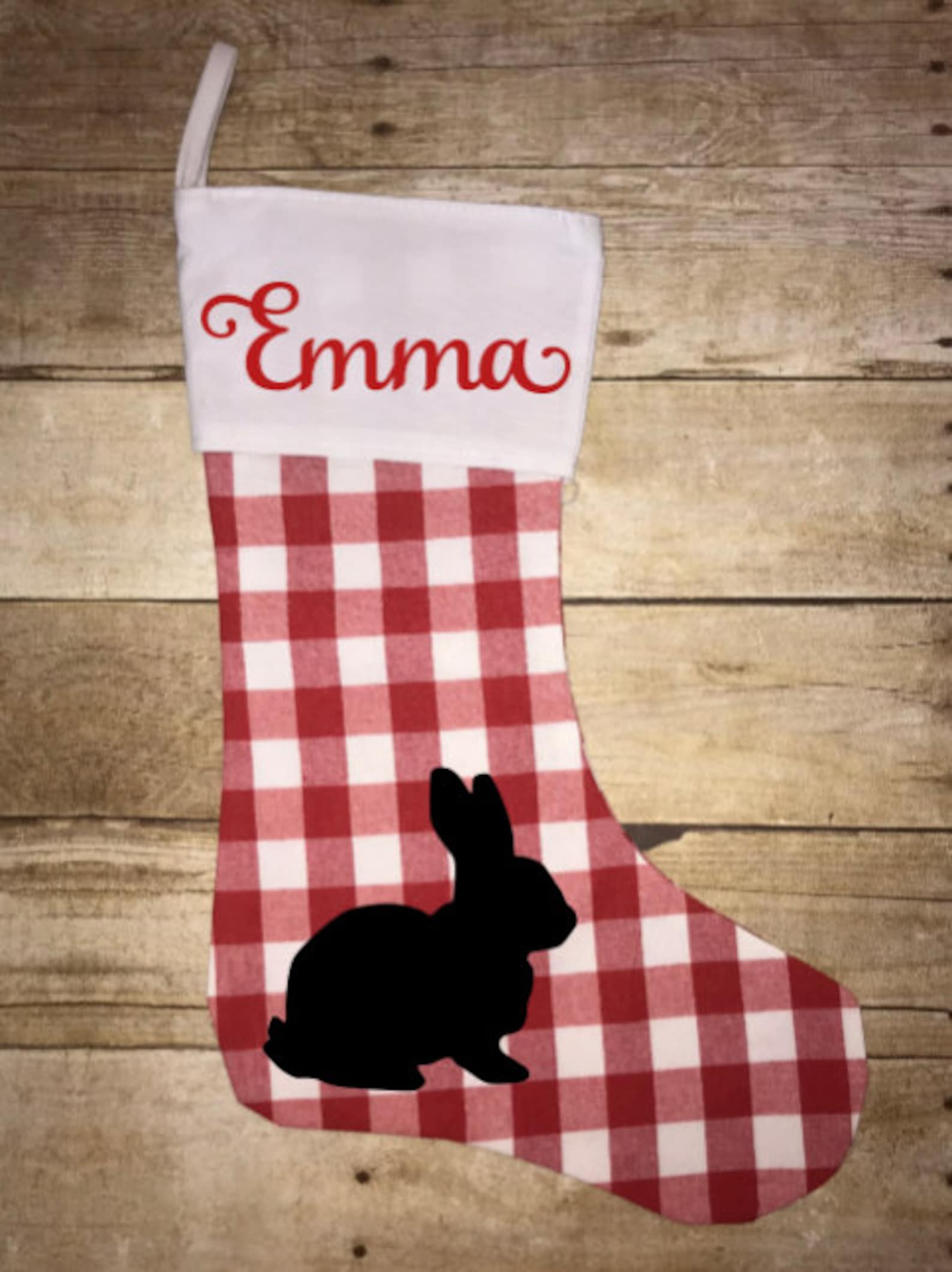 Rabbit Christmas Stocking Personalized Show Rabbit Stocking - Etsy