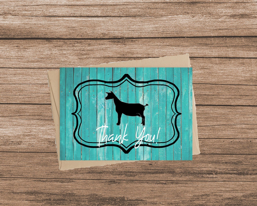 Show Goat, Goat Thank You Card, Dairy Goat, Nigerian Dwarf, Show Goat ...