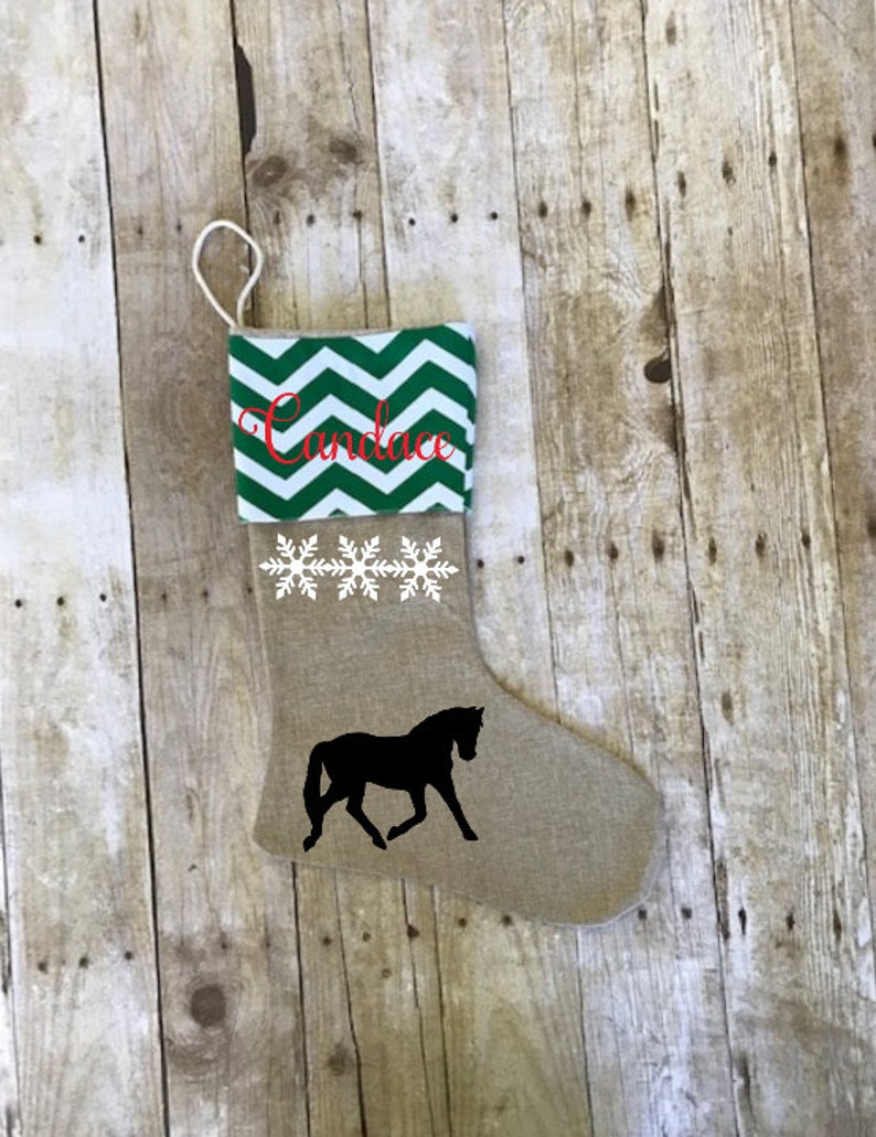 Horse Christmas Stocking, Quarter Horse Stocking, Burlap Horse ...
