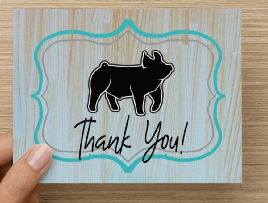 Show Pig Pig Thank You Card Hog Thank You Card Show Pig | Etsy