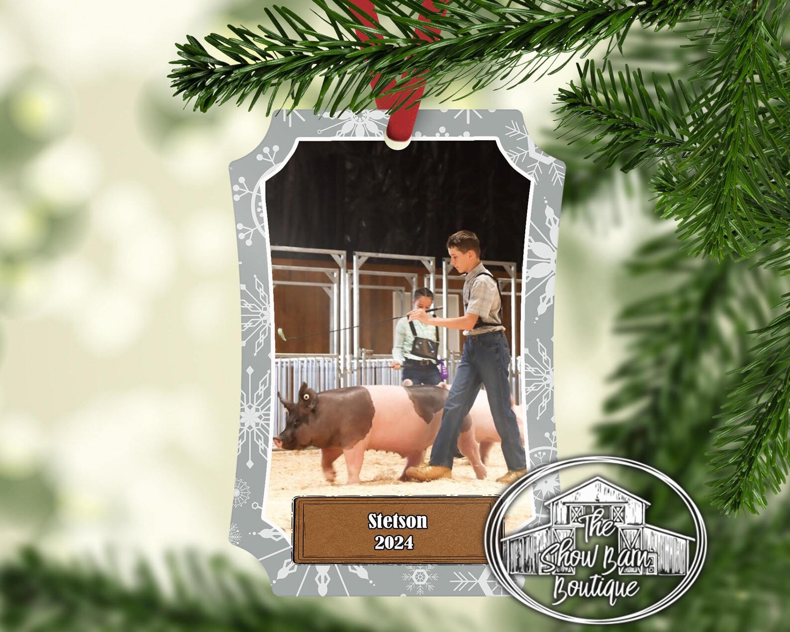 Personalized Show Pig Christmas Ornament, Show Swine Gift, Show Pig ...