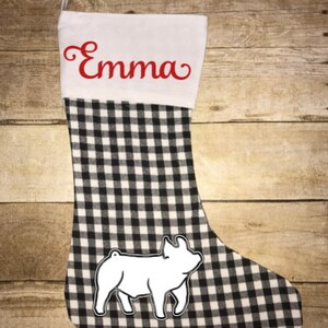 Show Pig Stocking, Farm Pig Stocking, Personalized Show Pig Christmas ...