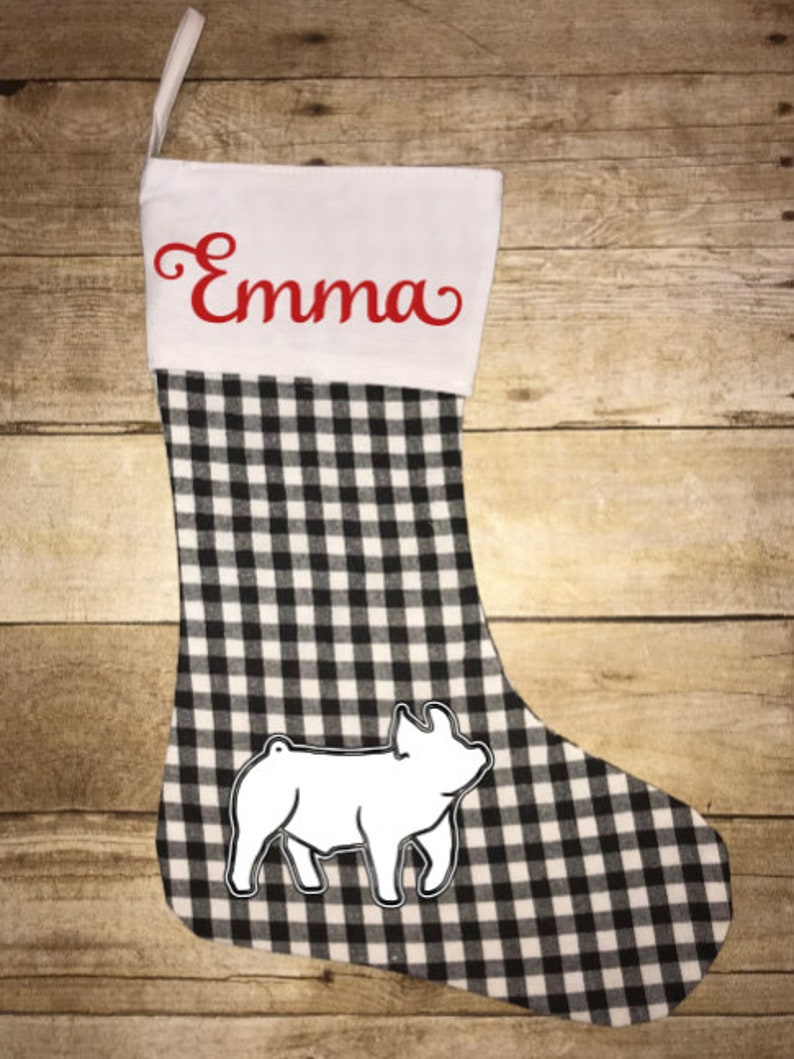 Show Pig Stocking, Farm Pig Stocking, Personalized Show Pig Christmas ...