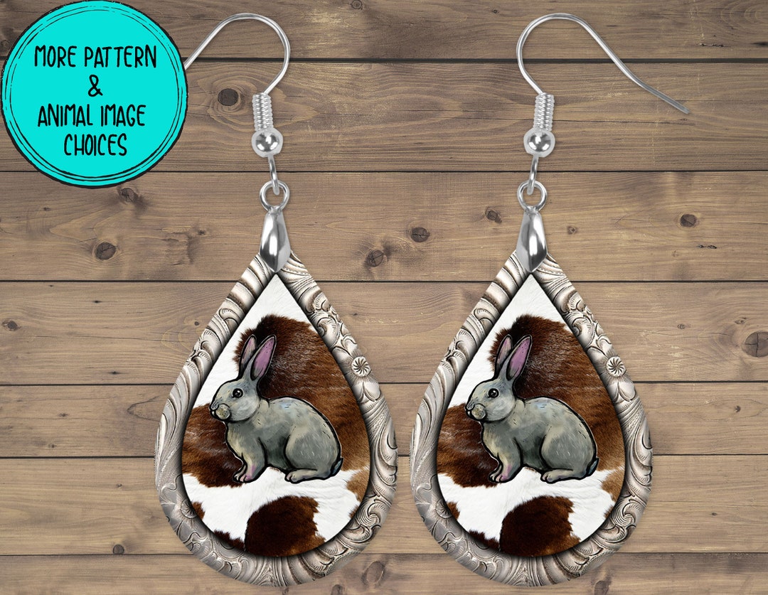 Show Rabbit Earrings, Show Rabbit Gift, Rabbit Jewelry, Lop Eared, 4H ...