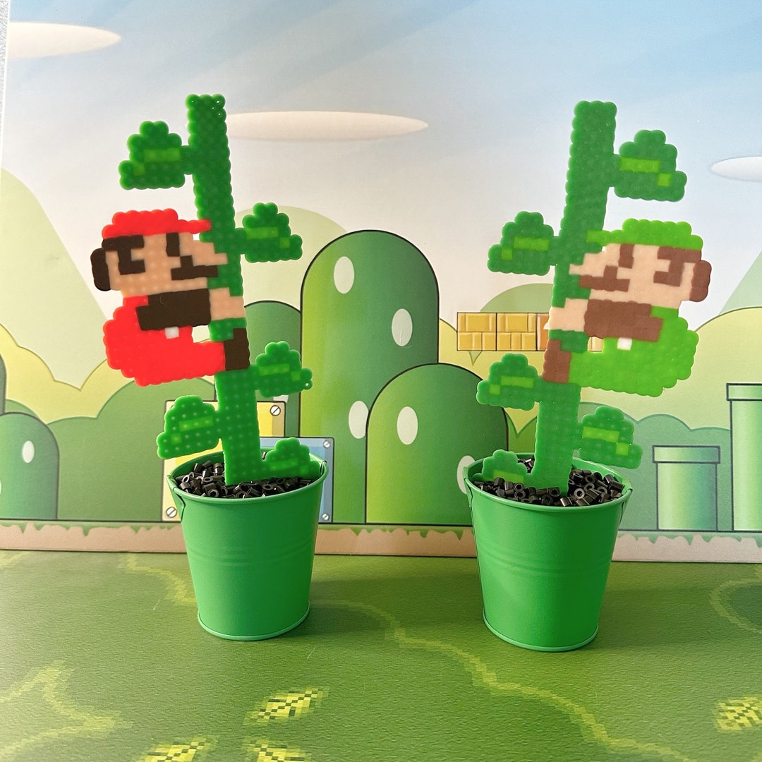 Large Retro Mario and Luigi Plant | Video Game Decor | Desk Plant ...