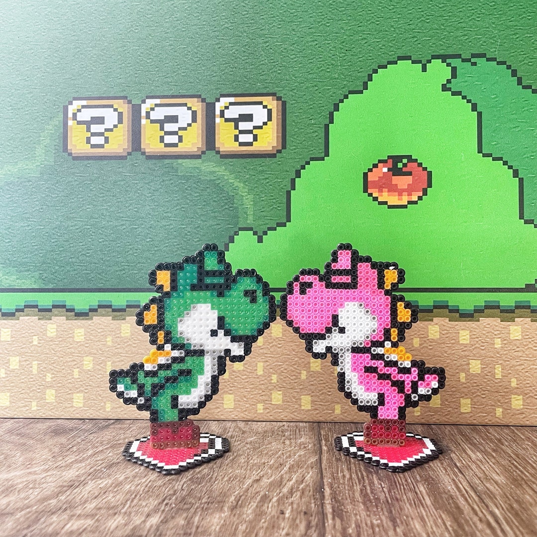 Kissing Yoshi Couple | Video Game Decor | Valentines 8 Bit Art | Mario ...